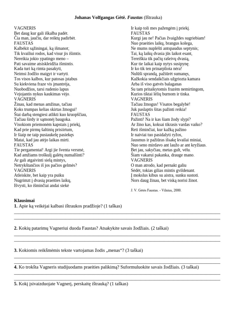 Faustas Suvokimas 11 | PDF