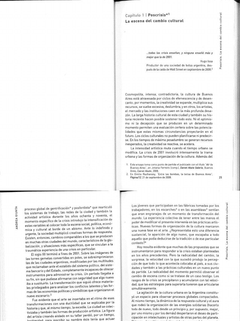 7-Andrea Giunta, Poscrisis. La Escena Del Cambio Cultural | PDF