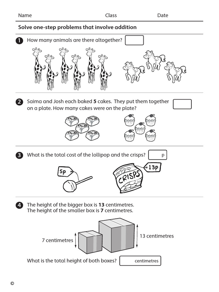 Year 1 One Step Problems | PDF