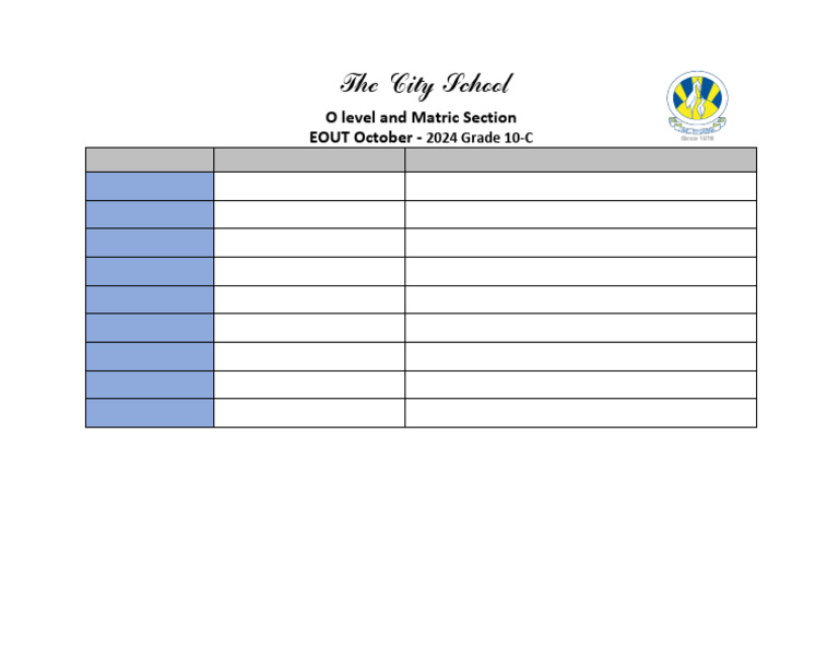EOUT Syllabus - October Class 10-C | PDF