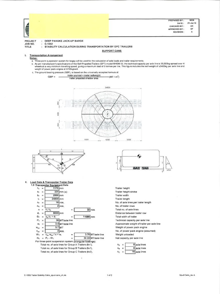 Trailer Stability Calculations | PDF