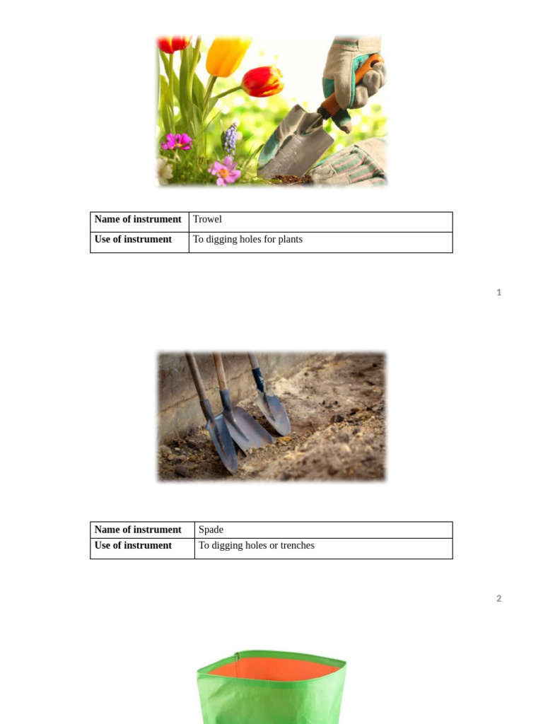Essential Gardening Tools and Uses | PDF
