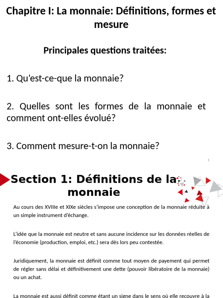 Comprendre la monnaie et ses fonctions | PDF | Argent | Troc