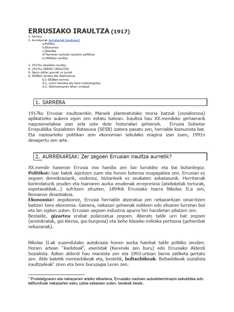 Errusiar Iraultza - 2024-25 | PDF
