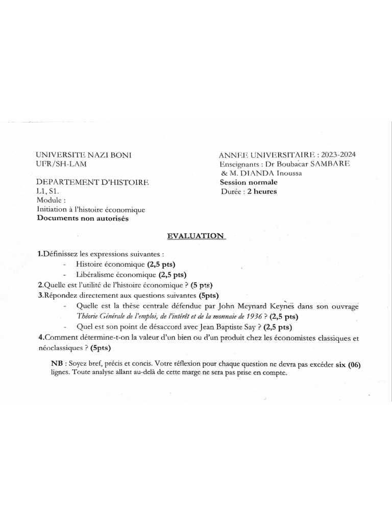 Ancien Devoir L1 | PDF