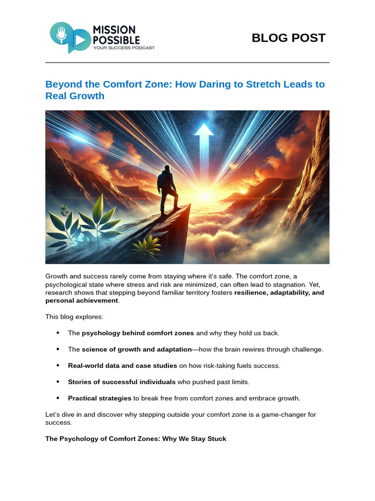 Beyond the Comfort Zone - How Daring to Stretch Leads to Real Growth ...