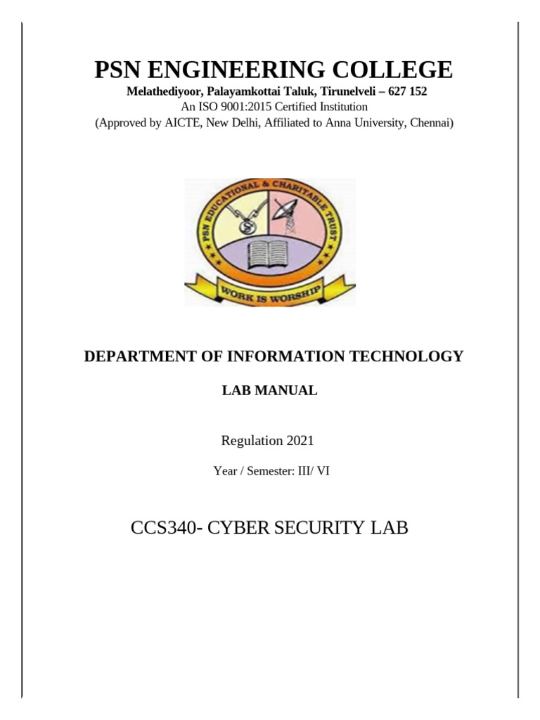 CCS340 Cyber Security Lab | PDF | Apache Hadoop | Cloud Computing