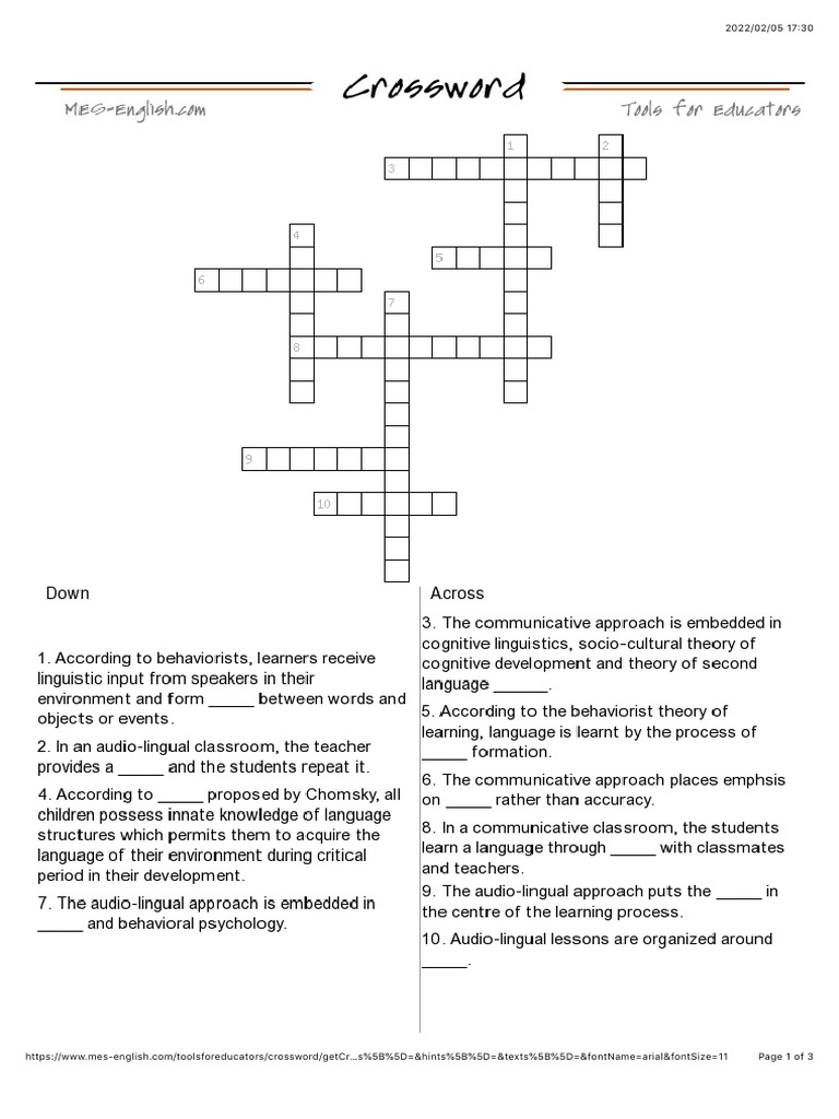 Week3 Crosswords | PDF