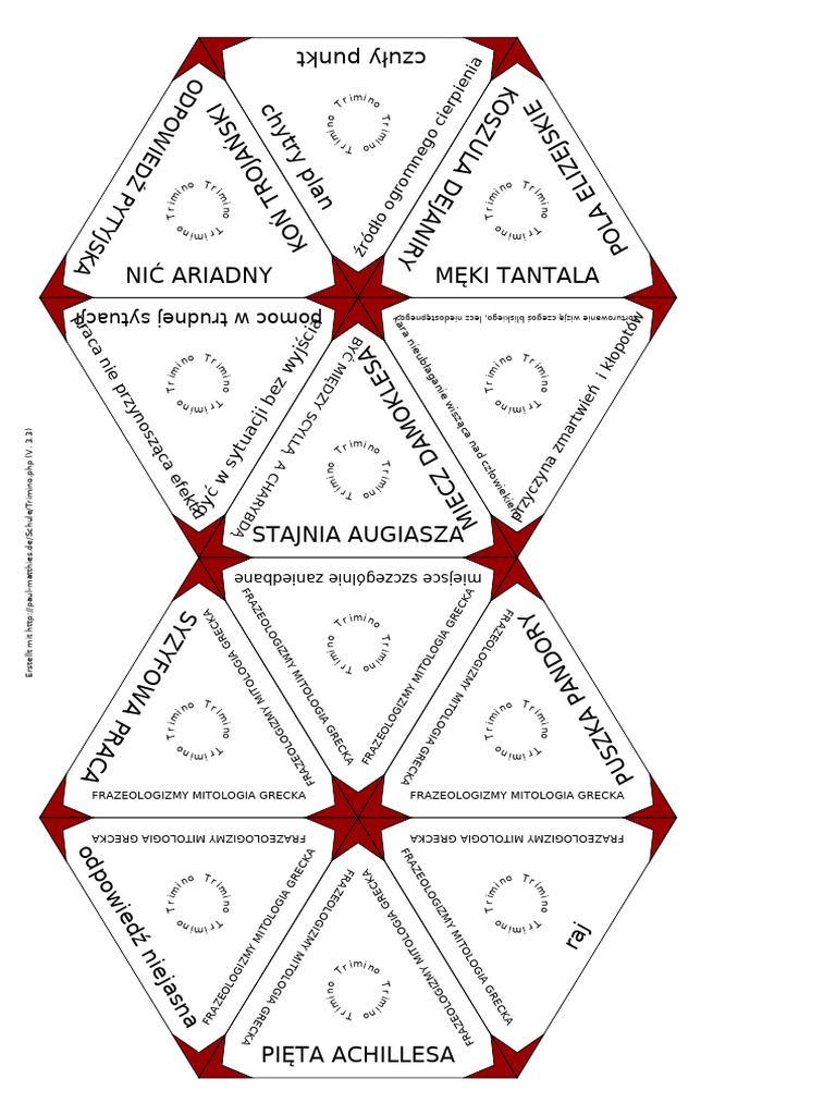 Trimino - Frazeologizmy Mitologia Grecka As | PDF
