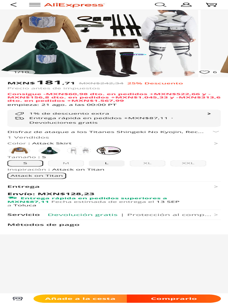 Disfraz De Ataque A Los Titanes Shingeki No Kyoji… | PDF