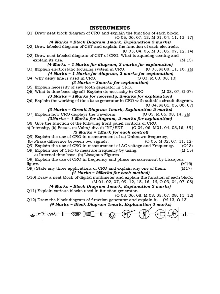 SYJC Electronics Paper 1 Important Questions For Board Exam. | PDF ...