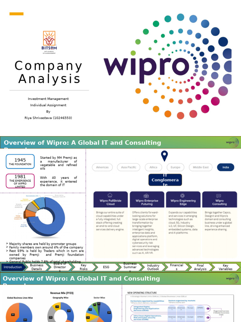 Company Analysis Wipro | PDF | Dividend | Investing