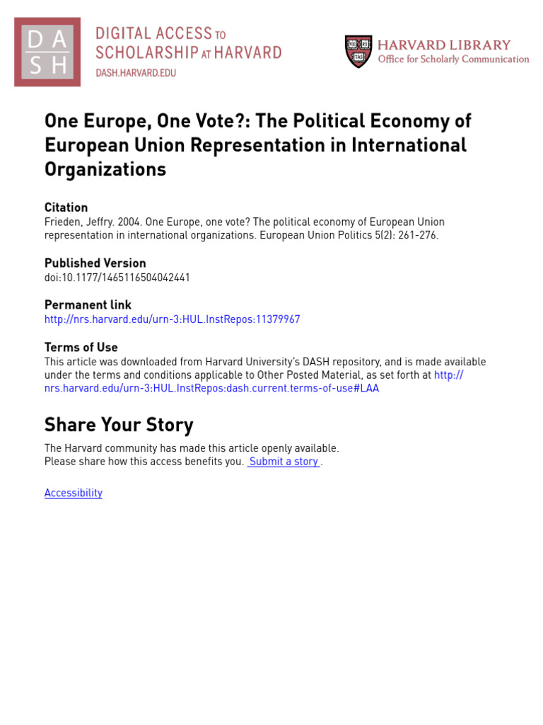 Frieden One Europe One Vote | PDF | European Union | Outlier
