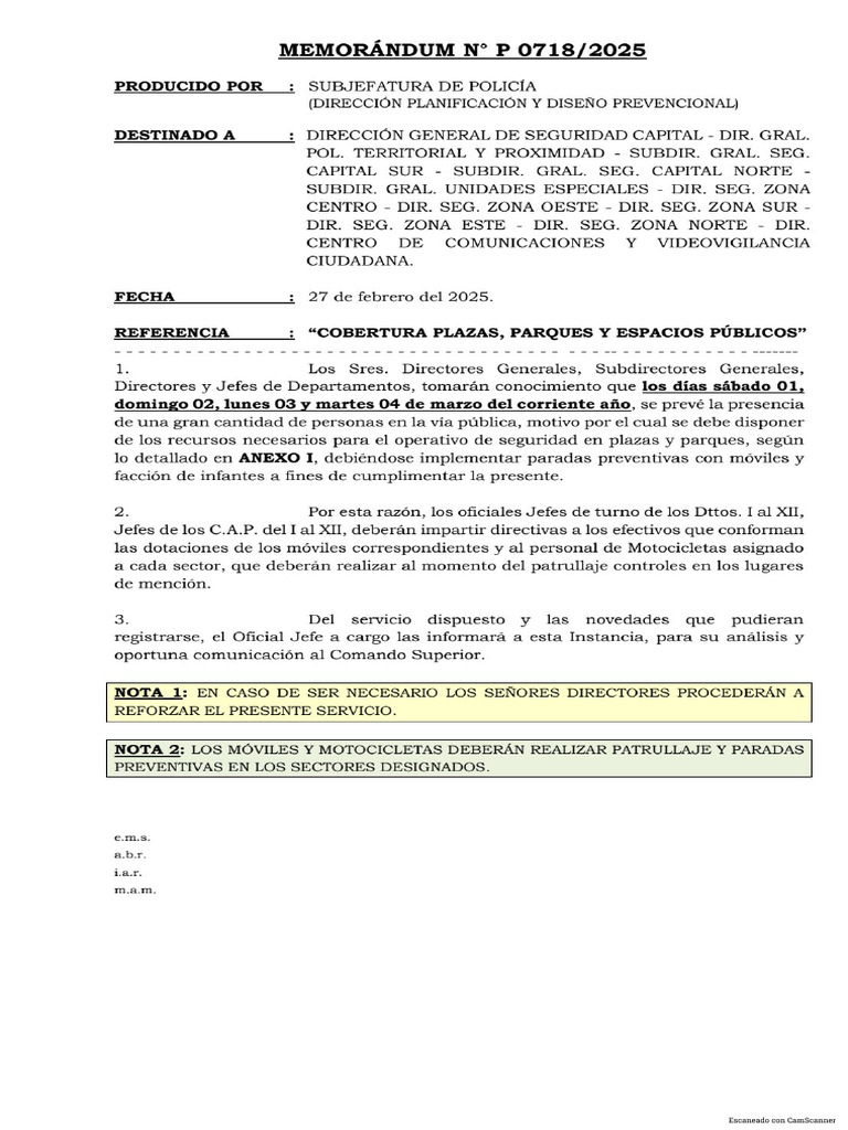 Plazas y Parques - Memo P 0718 | PDF