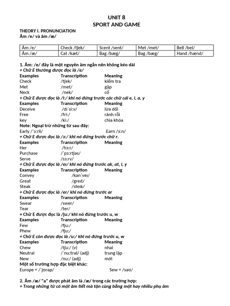 Unit 8 Sport and Games | PDF