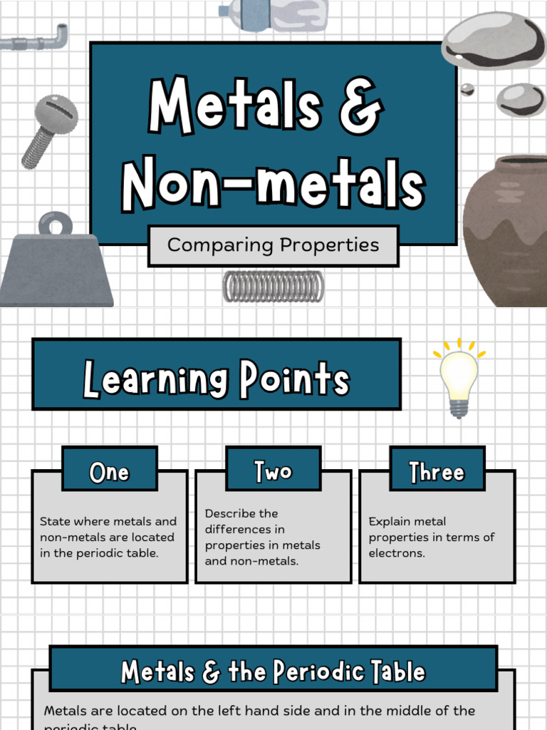 Metals vs Non-Metals Properties Guide | PDF | Metals | Periodic Table
