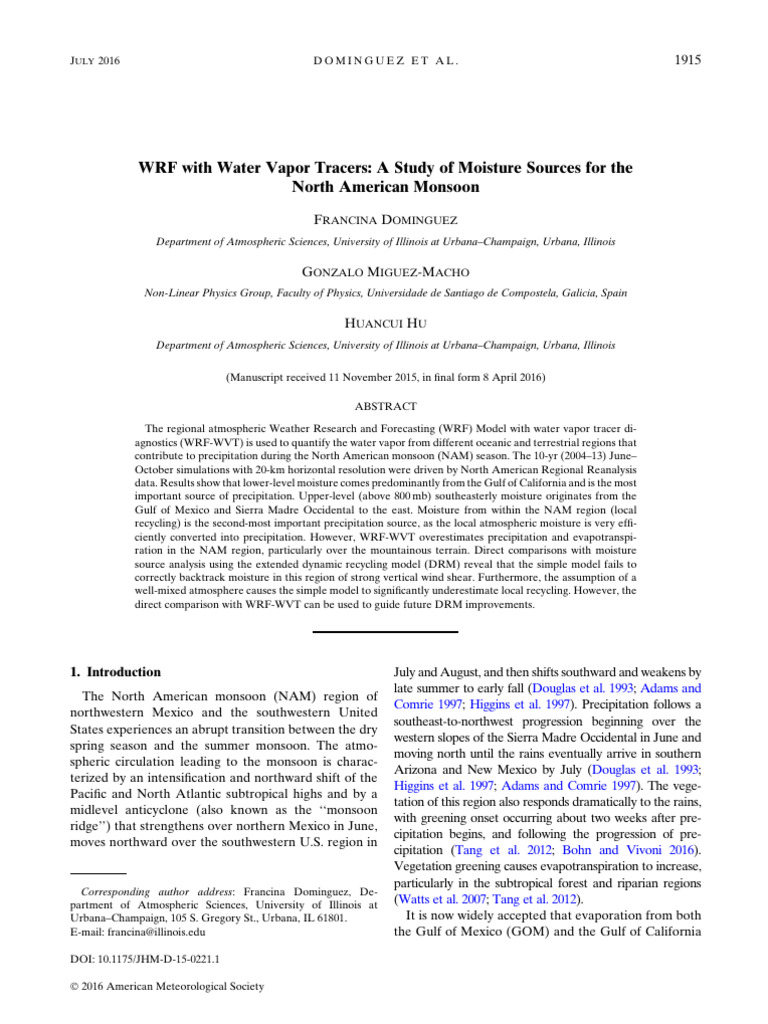 Journal of Hydrometeorology | PDF | Precipitation | Evapotranspiration