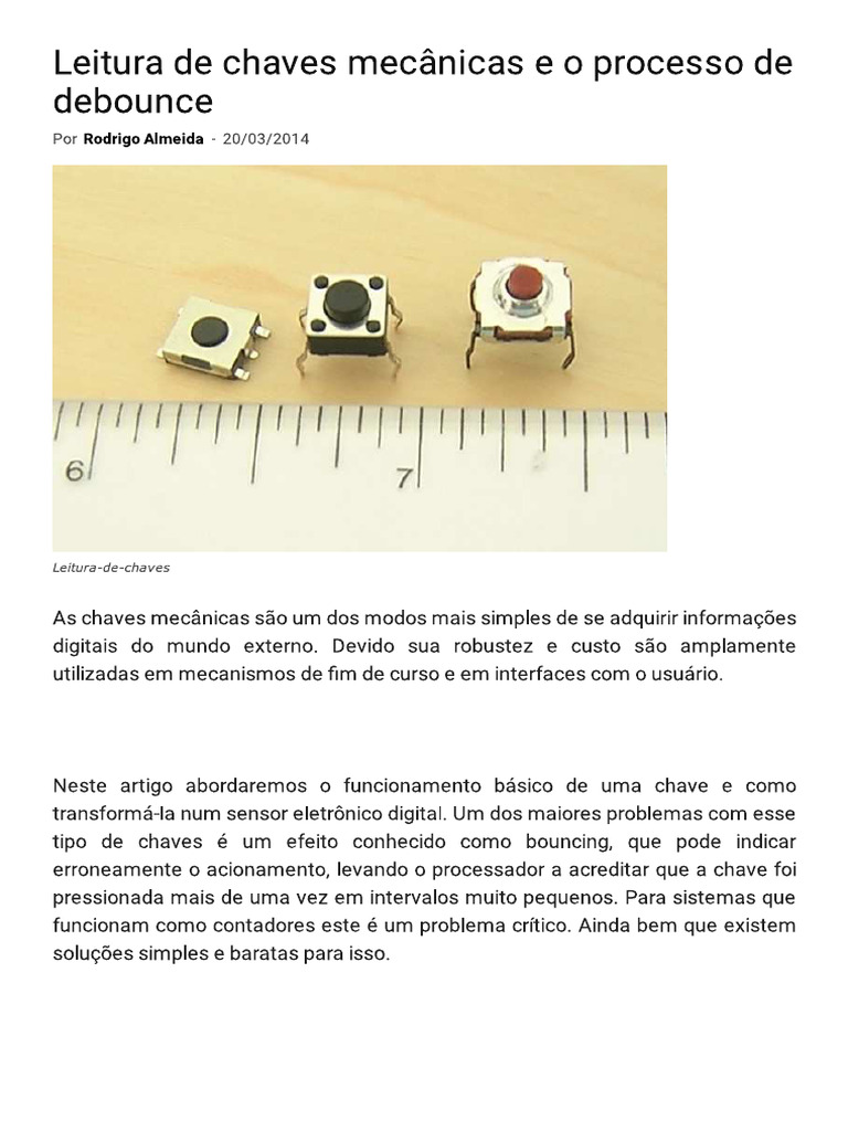 Leitura de Chaves Mecânicas e o Processo de Debounce | PDF