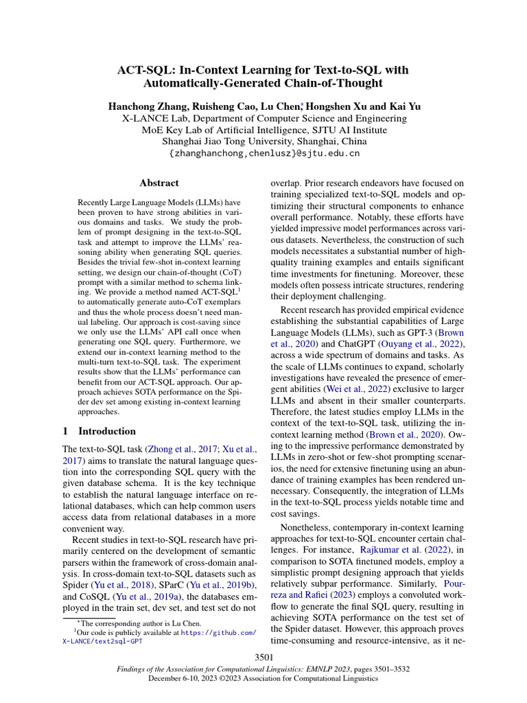 670e4e23bdd7d170839060aa2023 Findings-Emnlp 227 | PDF | Databases | Sql