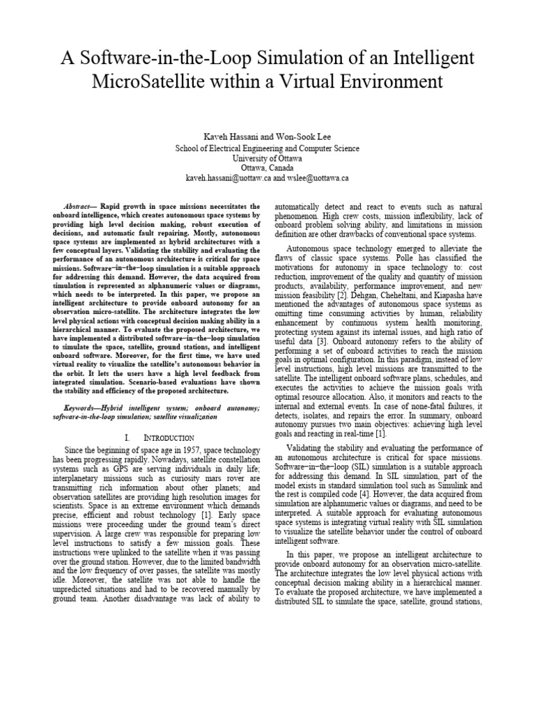 A Software-In-The-Loop Simulation... | PDF | Simulation | Satellite