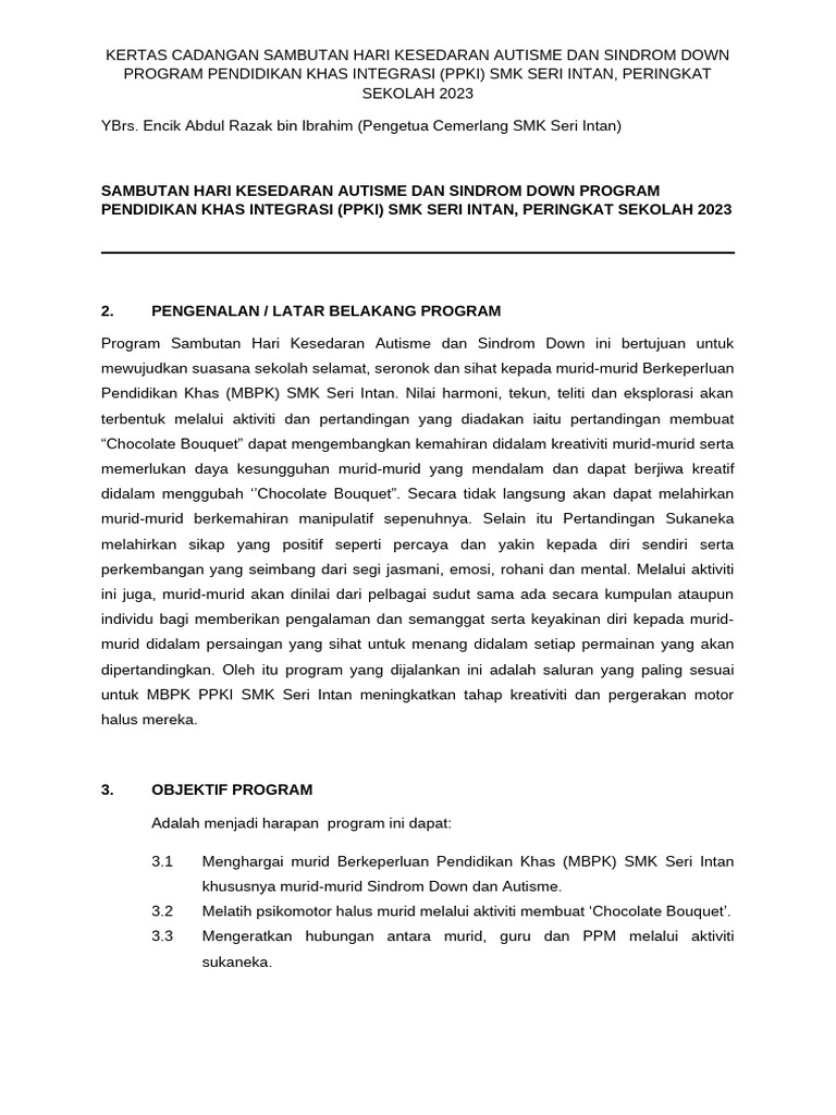 Kesedaran Autisme dan Sindrom Down | PDF