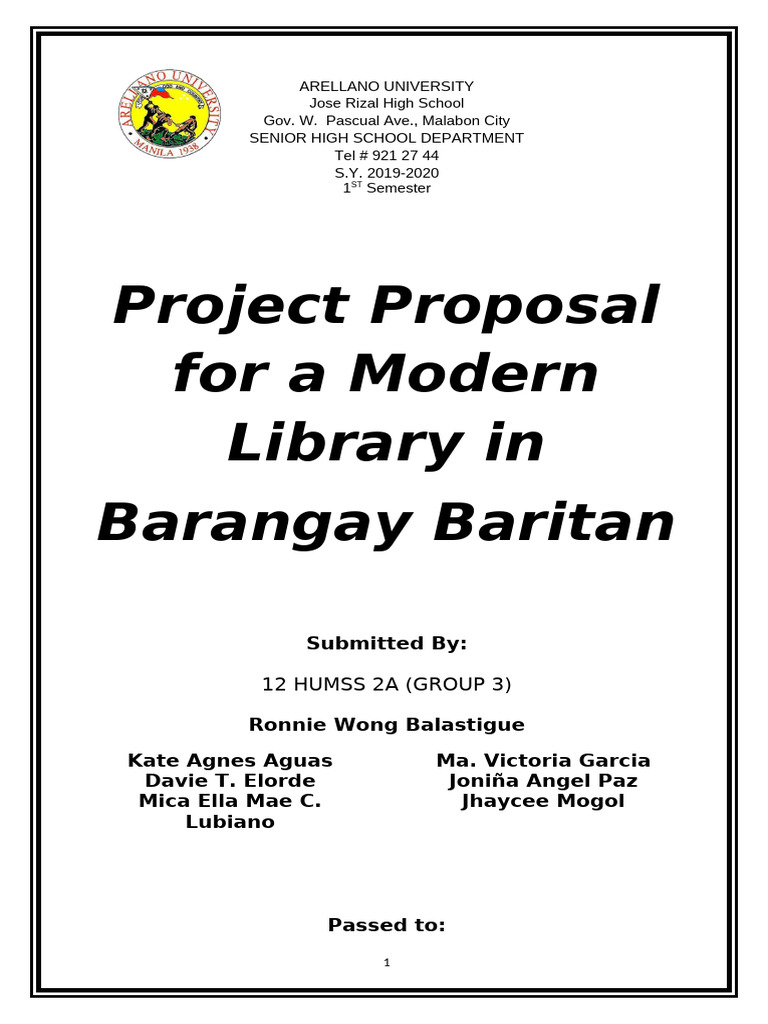 PROJECT PROPOSAL GRADE 12 | PDF | Libraries | Multilingualism