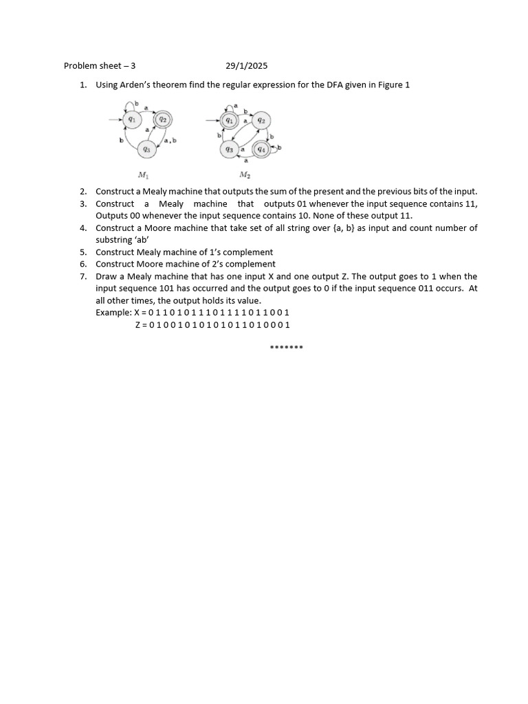 Problem Sheet 3 | PDF