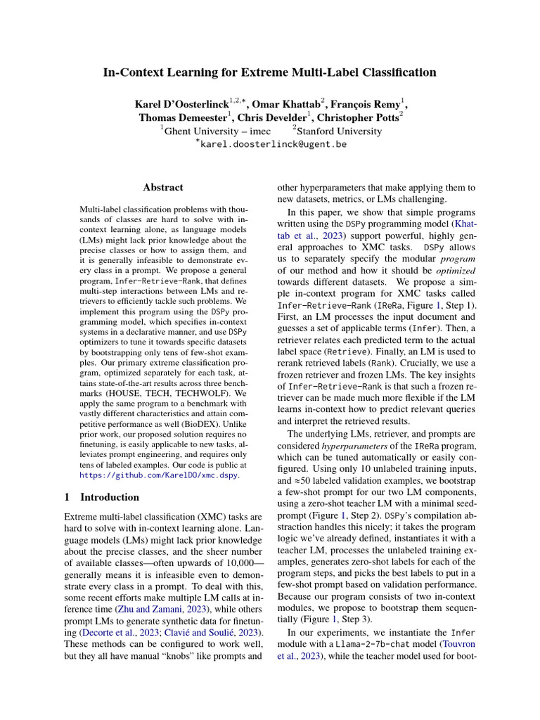 DSPy - In-Context Learning For Extreme Multi-Label Classification 2401 ...