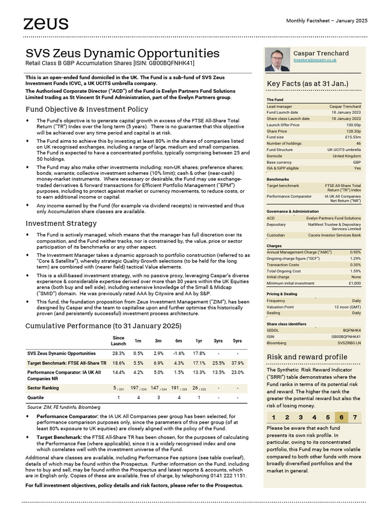 2025 01 Monthly Factsheet | PDF | Investment Fund | Investing