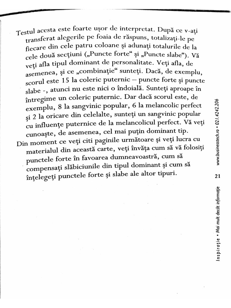 Interpretare Test de Personalitate Florence Littauer | PDF