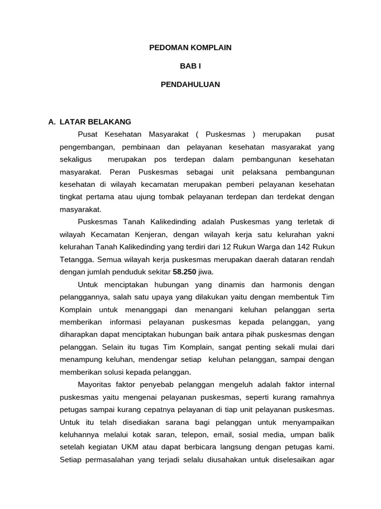1.pedoman Komplain | PDF