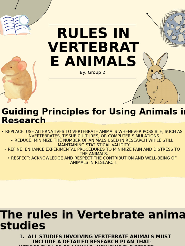 Guidelines for Vertebrate Animal Research | PDF | Animal Testing ...