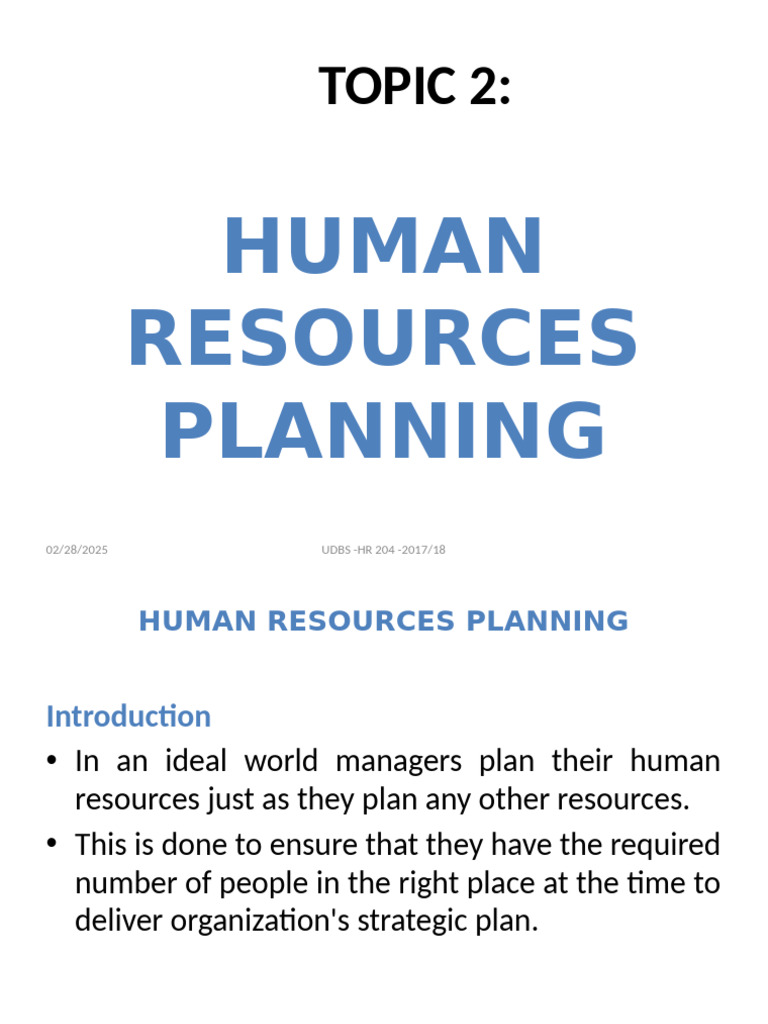 Human Resources Planning Overview | PDF | Forecasting | Human Resources