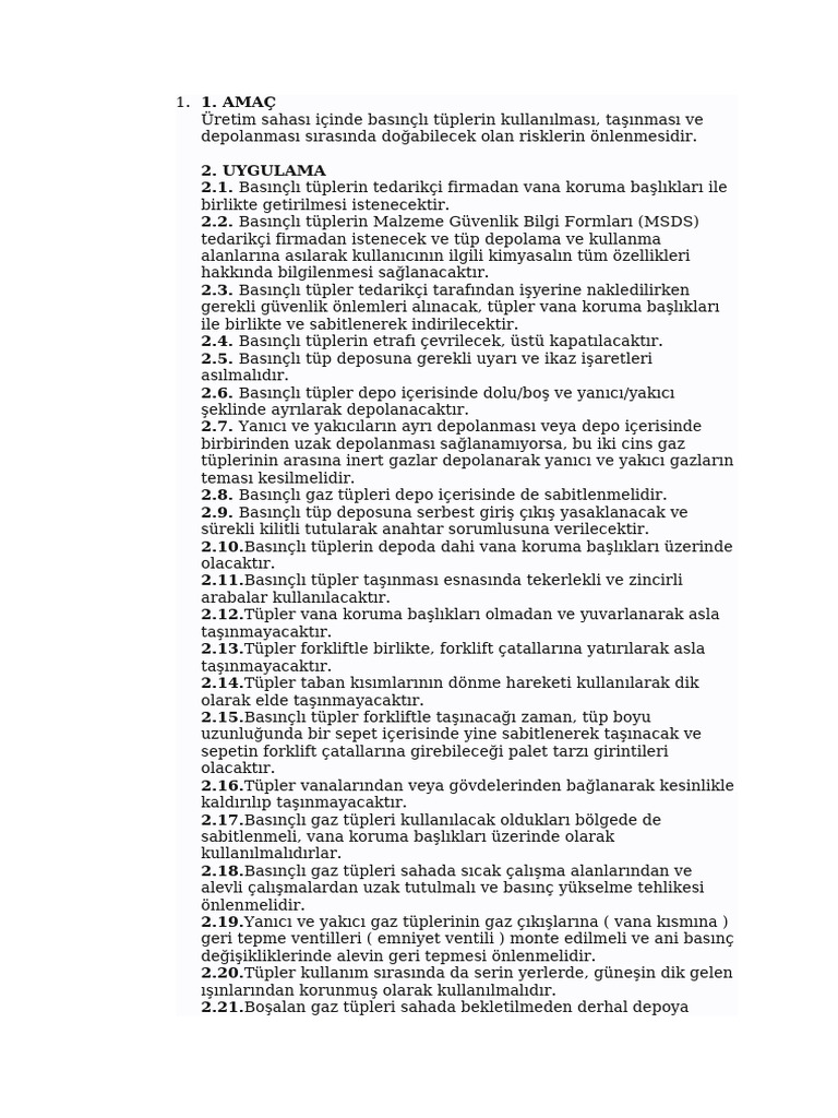 Basinçli Tüp Tali̇mati | PDF