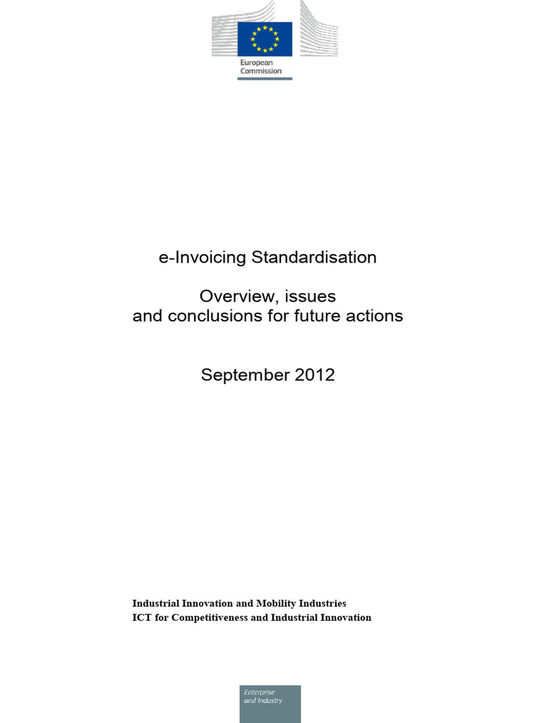 e-invoicing-standardisation-overview-issues-and-conclusions-for-future-actions_en | PDF | Invoice