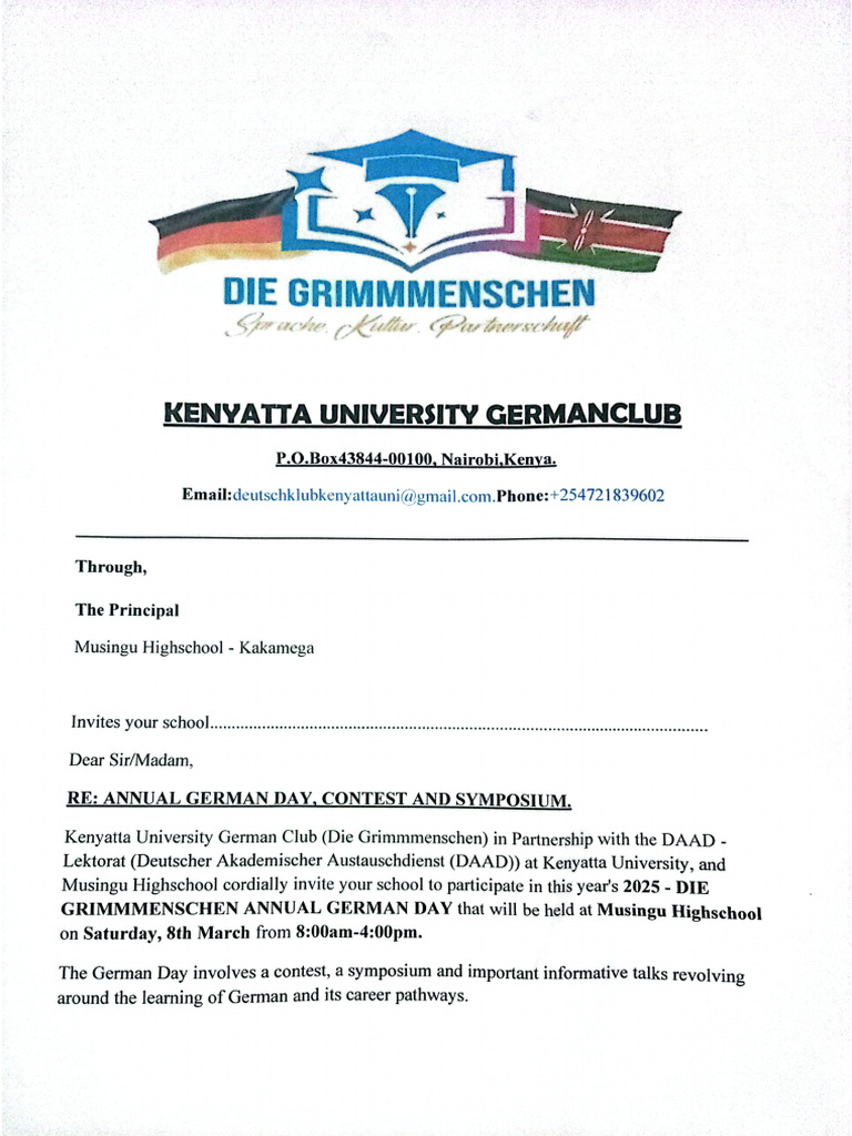 German Day Invitation Letter | PDF