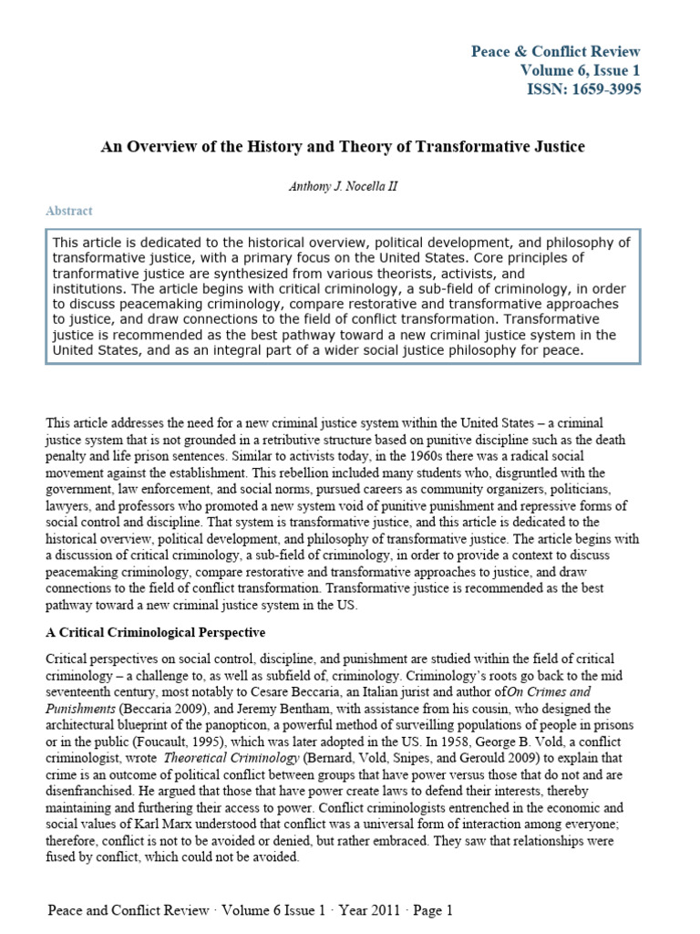 Nocella_2011 | PDF | Restorative Justice | Criminology