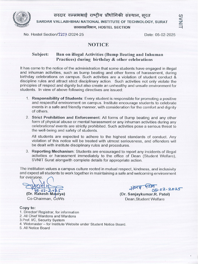 Notice-Ban On Illegal Activities (Bump Beating and Inhuman Practices ...