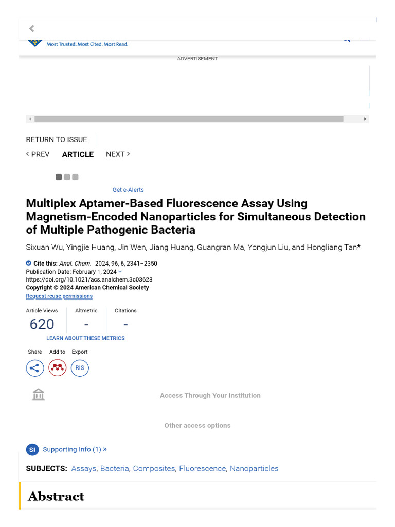 Multiplex Aptamer-Based Fluorescence Assay Using Magnetism-Encoded ...