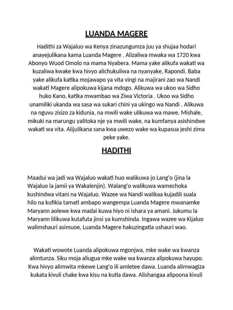 Luanda Magere | PDF