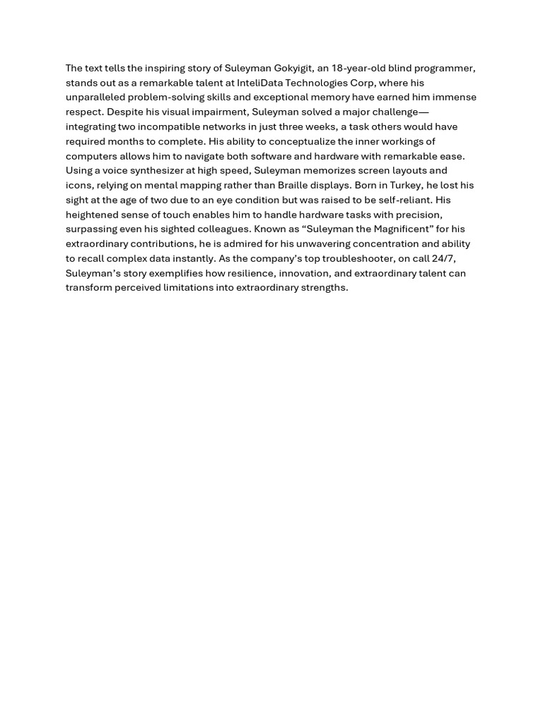 Inspiring Blind Programmer's Triumph | PDF