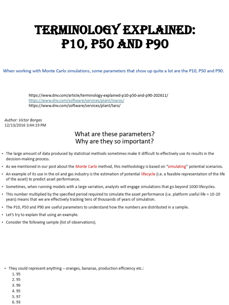 Understanding P10, P50, P90 in Oil & Gas | PDF | Normal Distribution ...