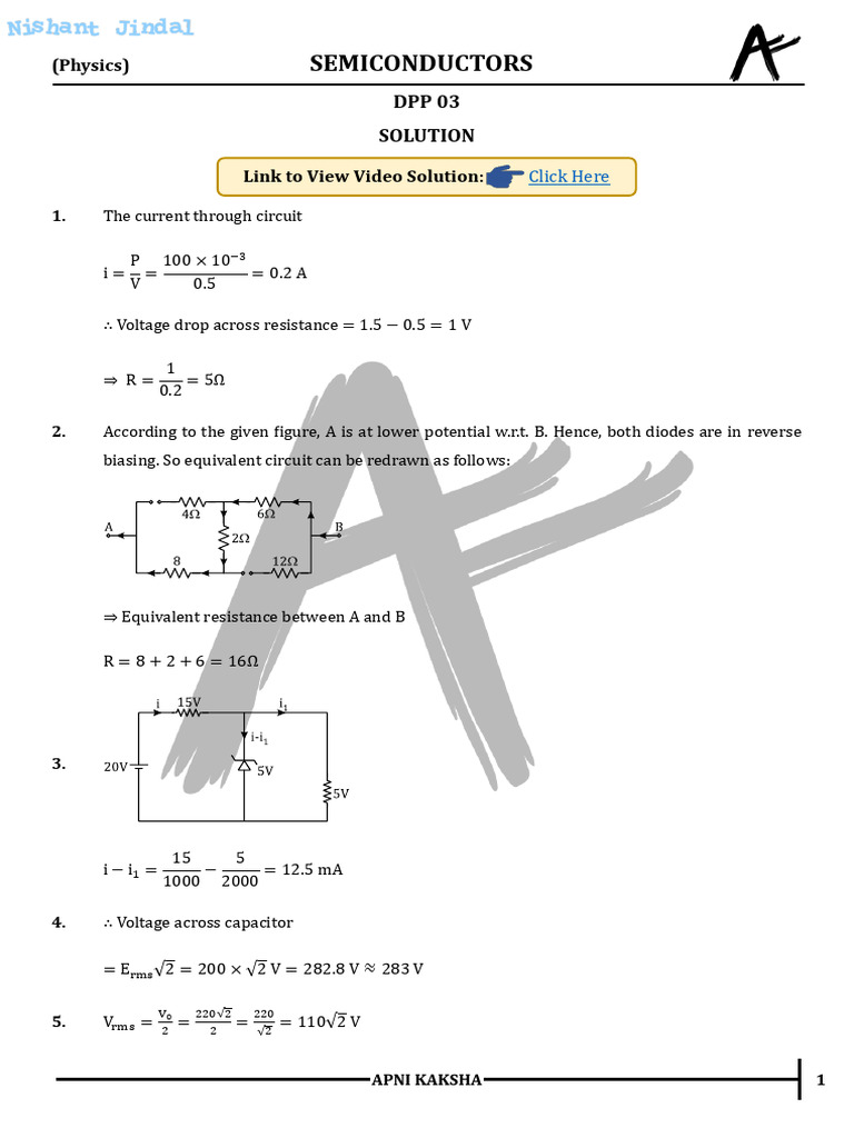 DPP - 03 (Video Solution) _ Semiconductor NJ_247 | PDF