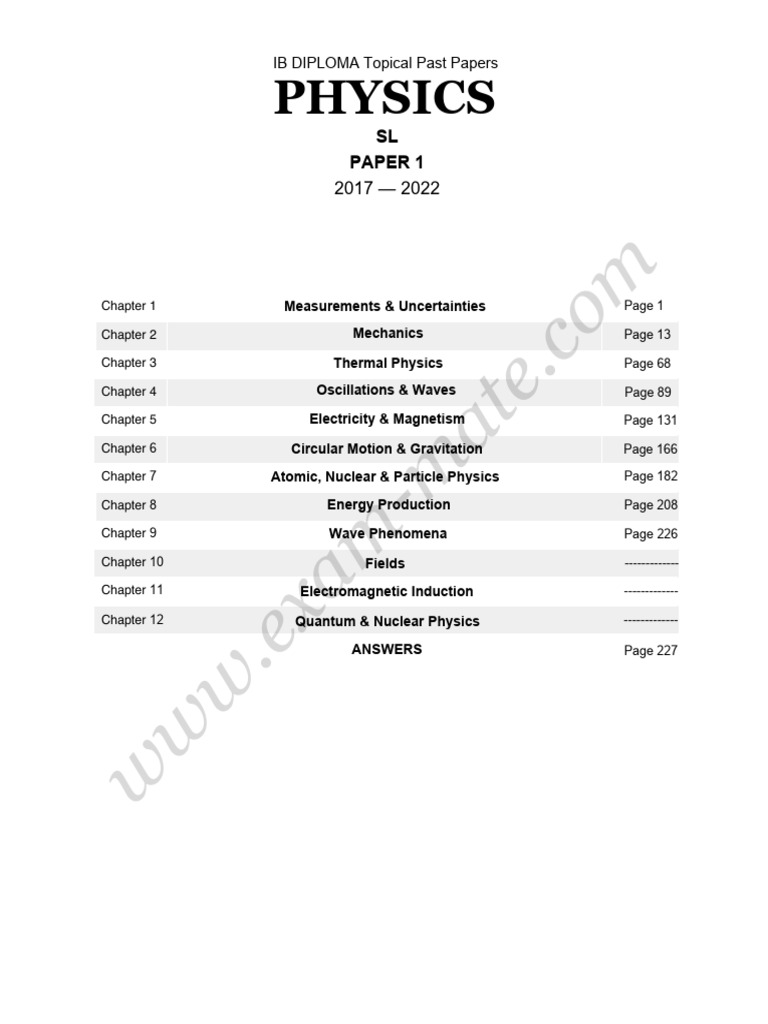 Physics SL P1 | PDF | Uncertainty Principle | Electromagnetism