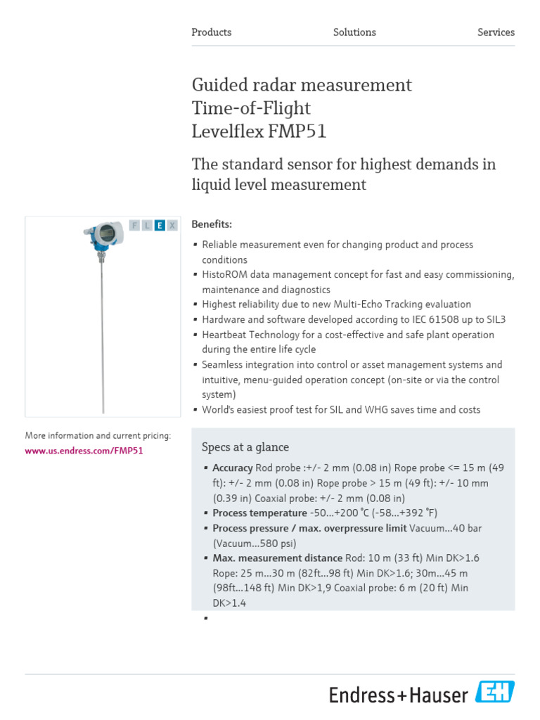 Endress-Hauser Levelflex FMP51 EN | PDF