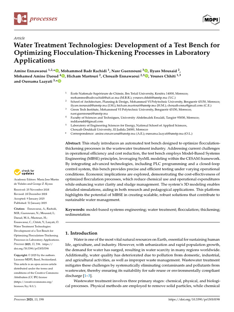 Water Treatment Technologies Development of A Test | PDF | Systems ...