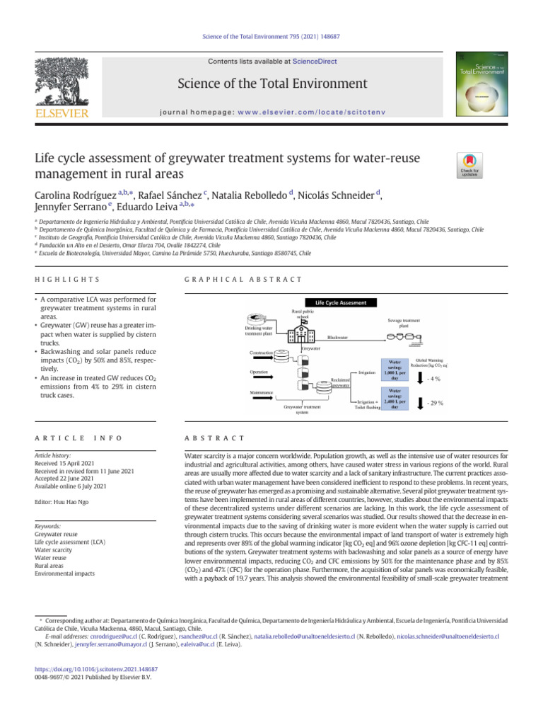 LCA GREYWATER | PDF | Life Cycle Assessment | Water