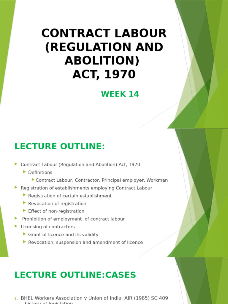Week 14 - Labour Law II | PDF | Employment | Occupational Safety And Health