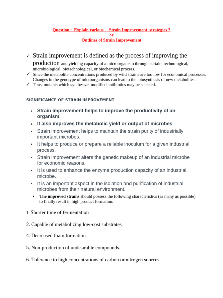 Strain Improvement | PDF | Mutation | Mutagenesis
