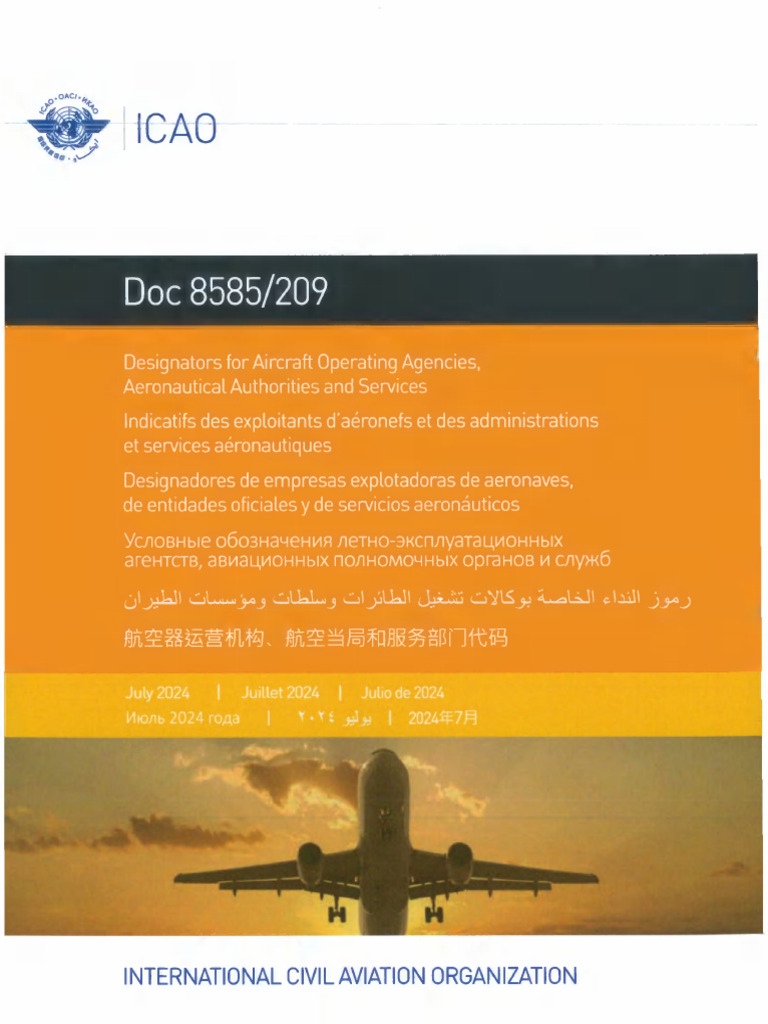 8585 Designators For Aircraft Operating Agencies, Aeronautical ...